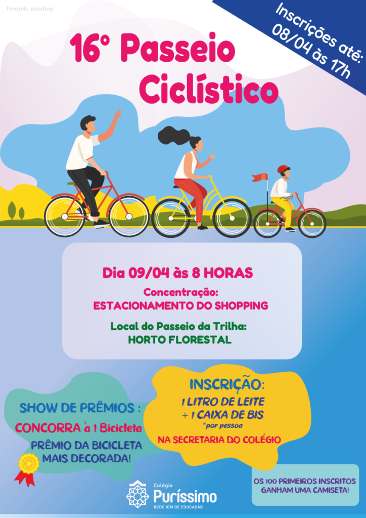 Convite Passeio Ciclístico Colégio Puríssimo Coração De Maria Rede